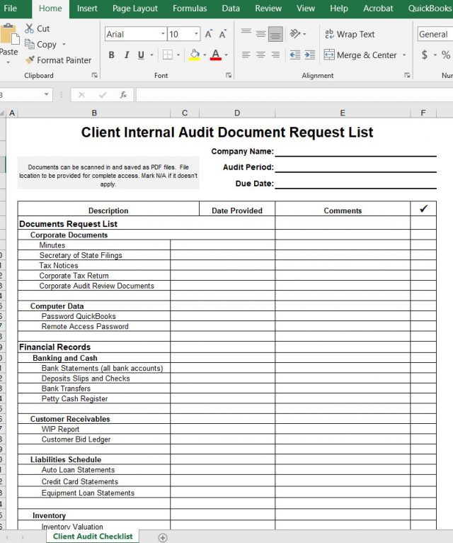 Internal Audit Report Template | Vitalics Internal Controls Simplified